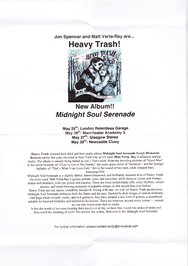 Heavy Trash – Midnight Soul Serenade [Album Sampler] [Promo] (CD, UK ...