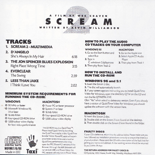 V/A feat. The Jon Spencer Blues Explosion – Scream 2: Music From The ...