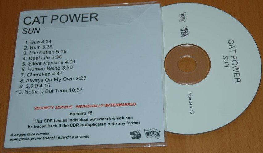 Cat Power – Sun [Promo] (CD, FRANCE) | Pop-Catastrophe.co.uk