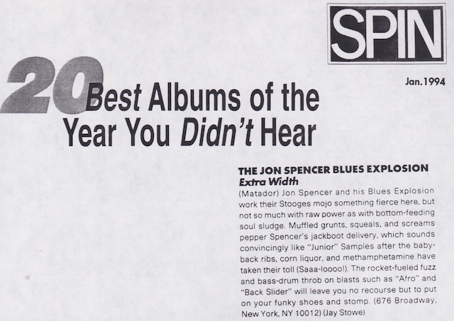 The Jon Spencer Blues Explosion – Spin: 20 Best Albums of the Year You ...